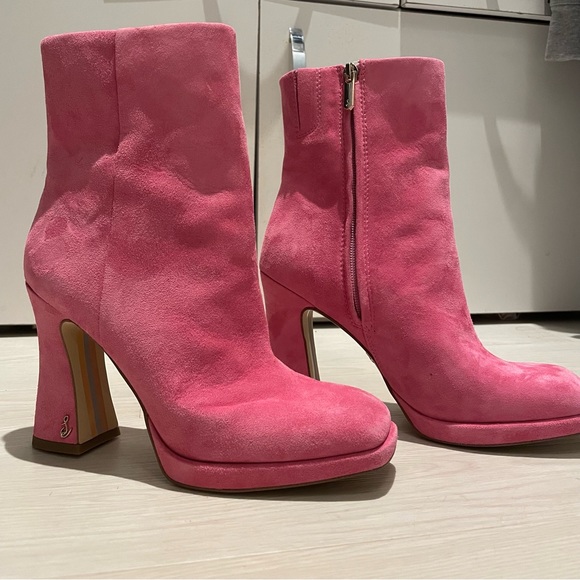 Sam Edelman | Shoes | Sam Edelman Pink Boots Heels | Poshmark